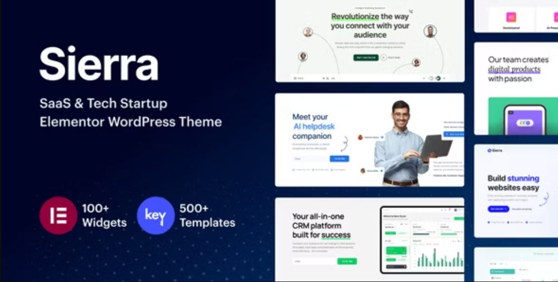 Sierra – SaaS & Tech Startup Elementor WordPress Theme – CreativeSea